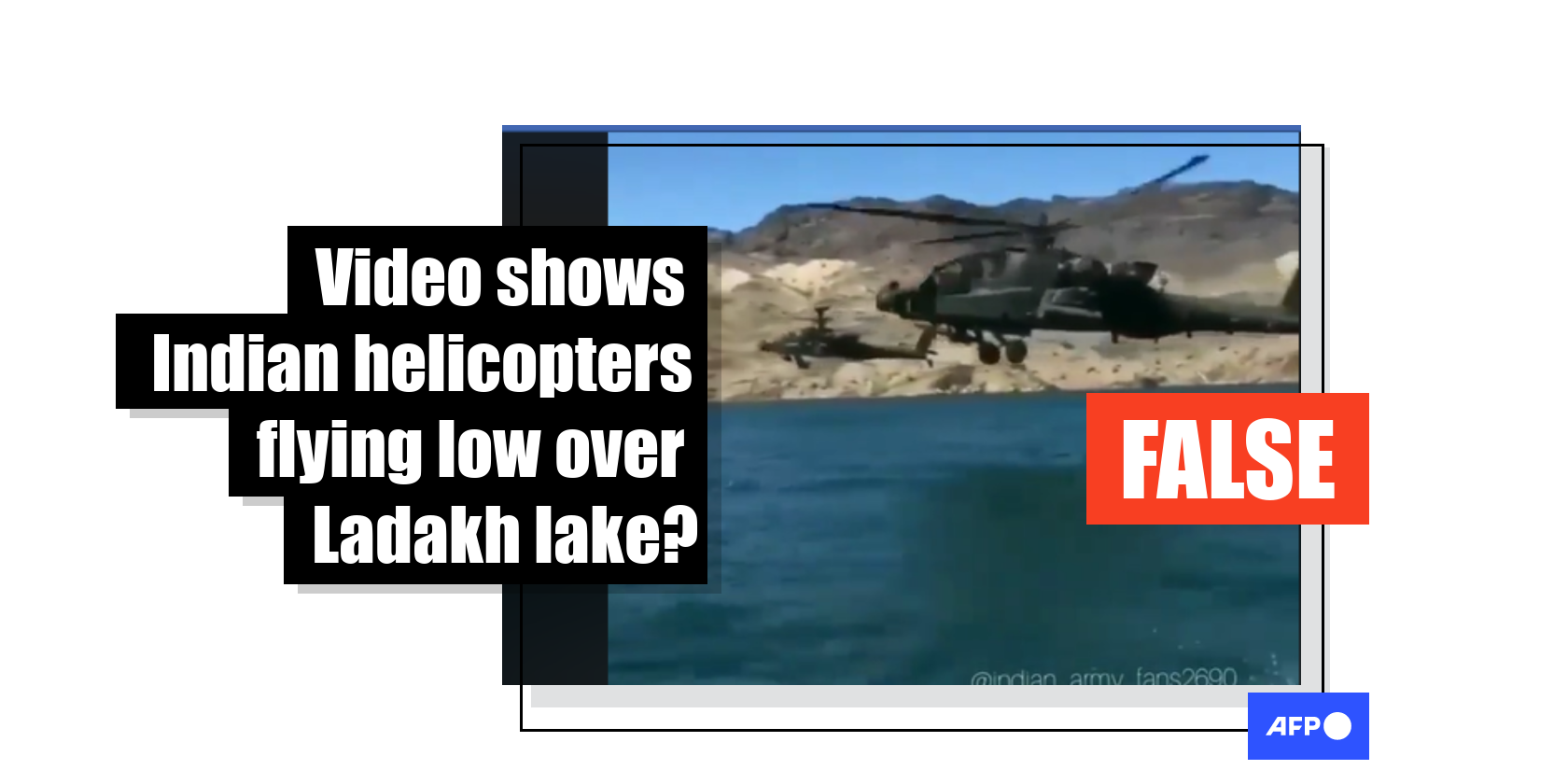 The video actually shows US military helicopters flying over a lake in ...